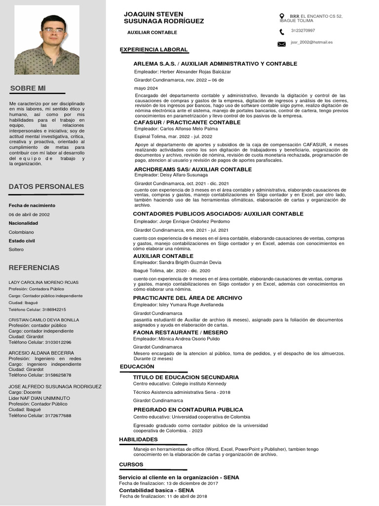 FORMATO DE RESUME CURRICULAR LARGO | Descargar gratis PDF | Contador ...