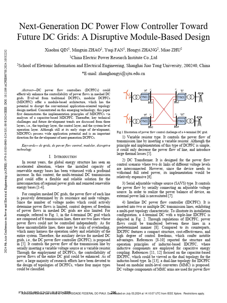 Next-Generation DC Power Flow Controller Toward Future DC Grids A Disruptive Module-Based Design ...