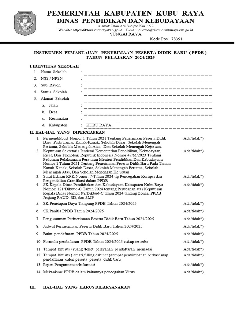 Instrumen PPDB 2024-2025 | PDF | Karier & Perkembangan | Bisnis