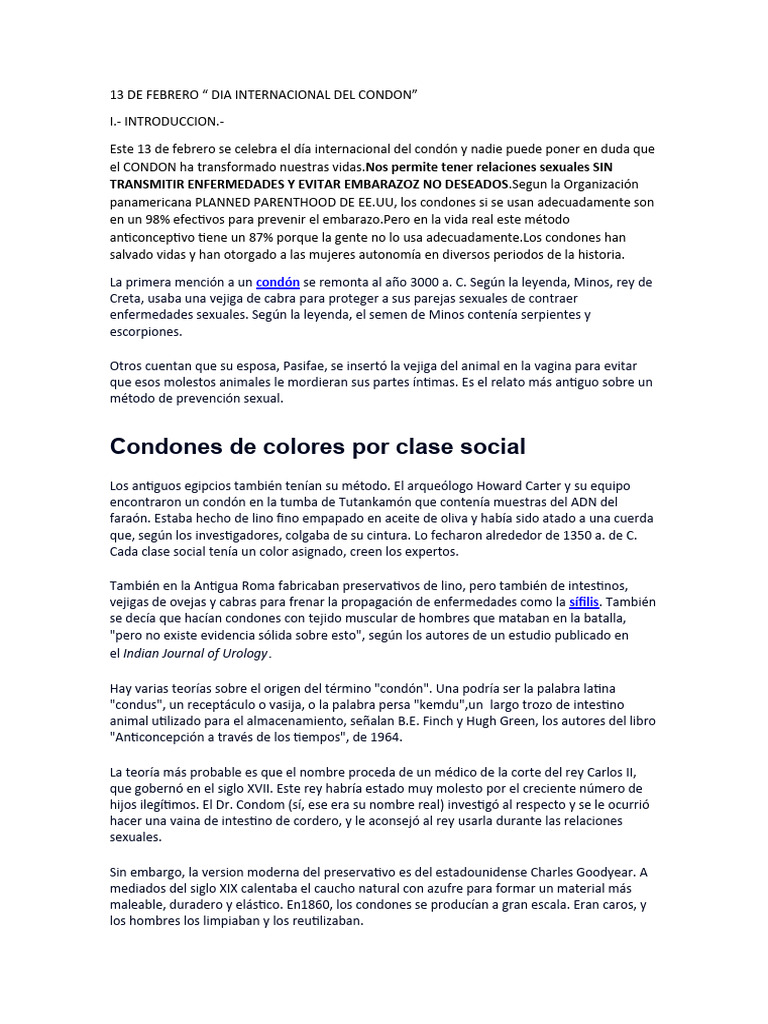 PLAN de Trabajo Del Dia Del Condon 2024 | PDF | Condón | Control de la ...