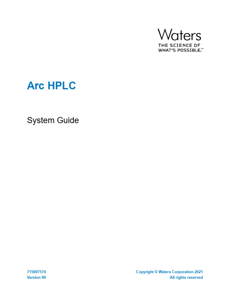 Arc HPLC: System Guide | PDF | High Performance Liquid Chromatography ...