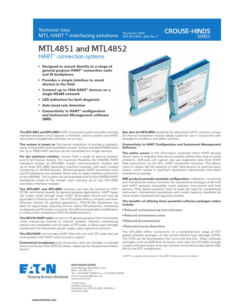 Crouse Hinds MTL 4851 4852 Catalog Page | PDF | Electrical Engineering | Electronics