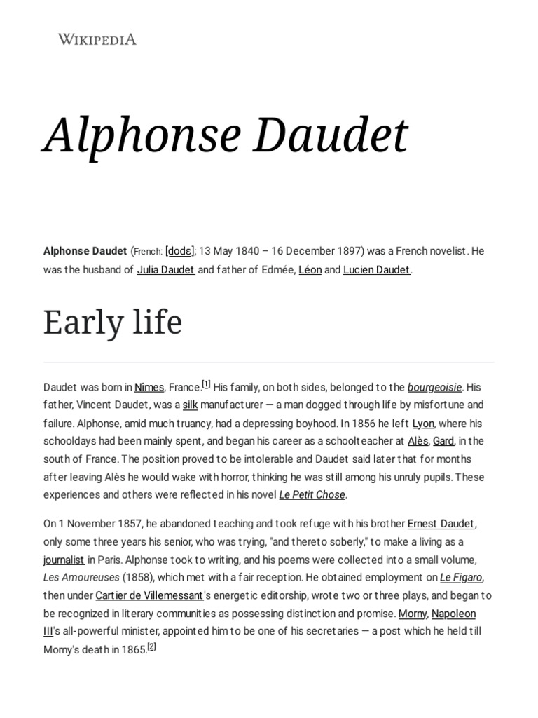 Alphonse Daudet: Life and Works | PDF | Travel | History