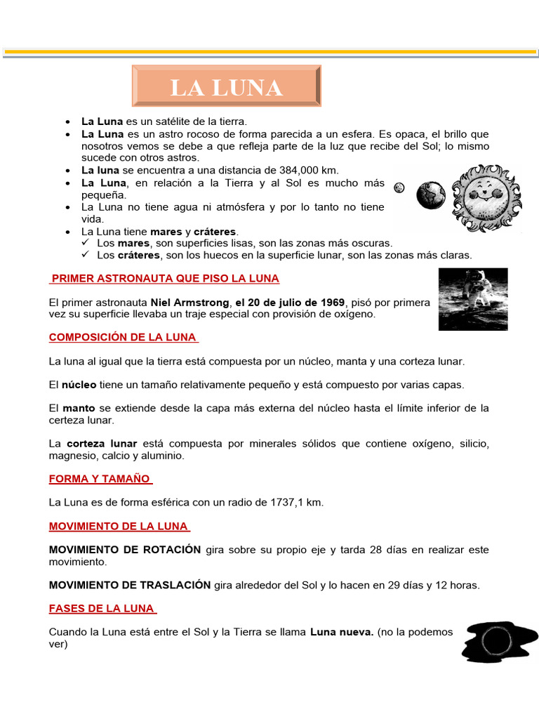 Datos Clave sobre la Luna | PDF | Historia