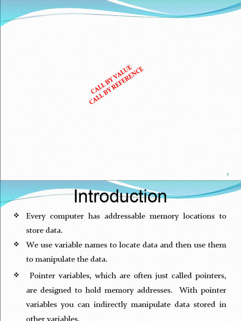 Intro To Pointers Call By Val And Ref Pdf Parameter Computer Programming Pointer
