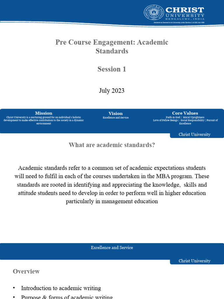 Academic Standards - Session 1 | PDF | Cognition | Human Communication