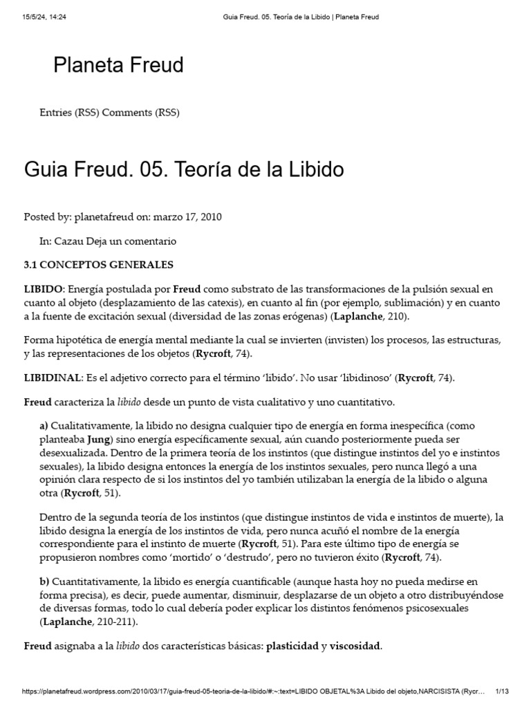 Guia Freud. 05. Teoría de La Libido - Planeta Freud | PDF | Libido ...
