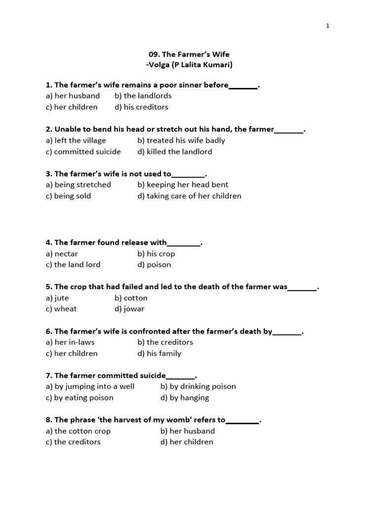 MCQs - I PUC 2023-24 - Chapter - 9-13 | PDF | Frederick Douglass