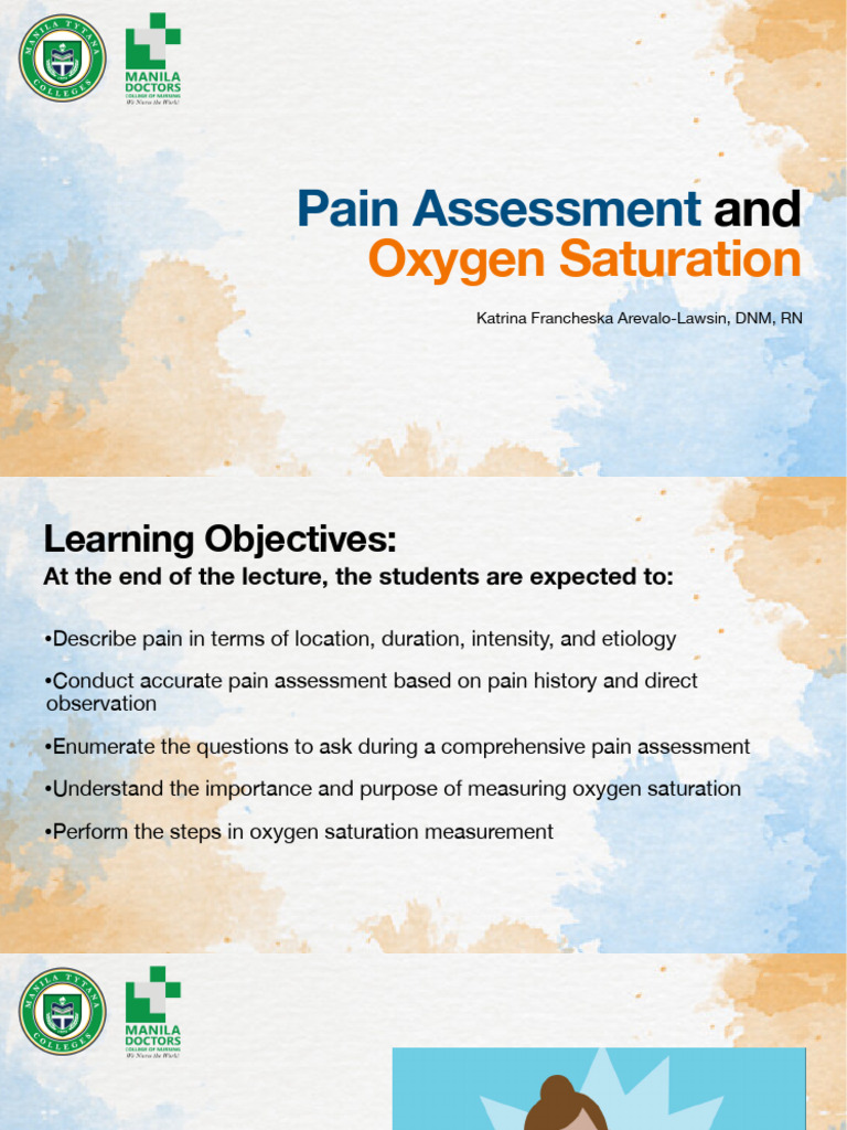 Pain Assessment and O2 Saturation | PDF | Pain | Physiology