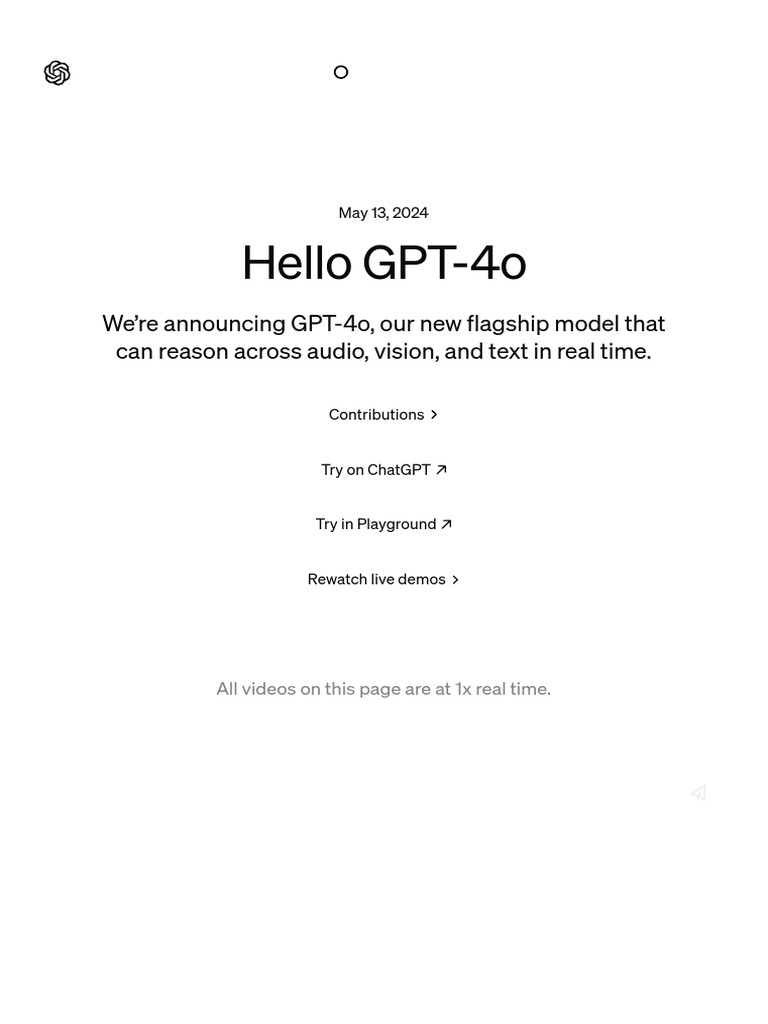 Hello GPT-4o | OpenAI | Download Free PDF | Computing