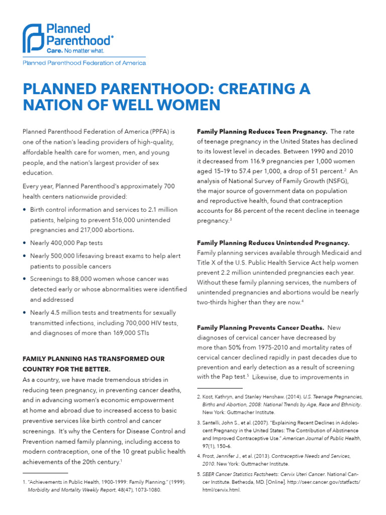 CREATING A Nation of Well Women | PDF | Family Planning | Unintended Pregnancy
