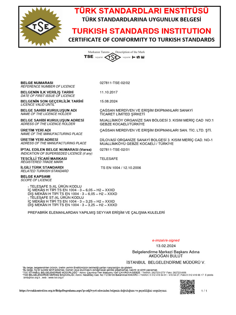 Certificat de Conformité TELESAFE s005-xl | PDF