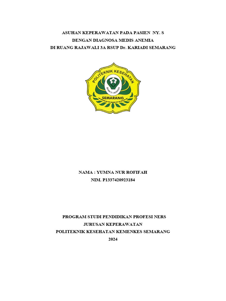 Askep Anemia - YUMNA NUR ROFIFAH - P1337420913182 | PDF