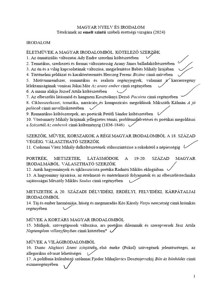Magyar em Szob Tetelcimek 2024maj | PDF