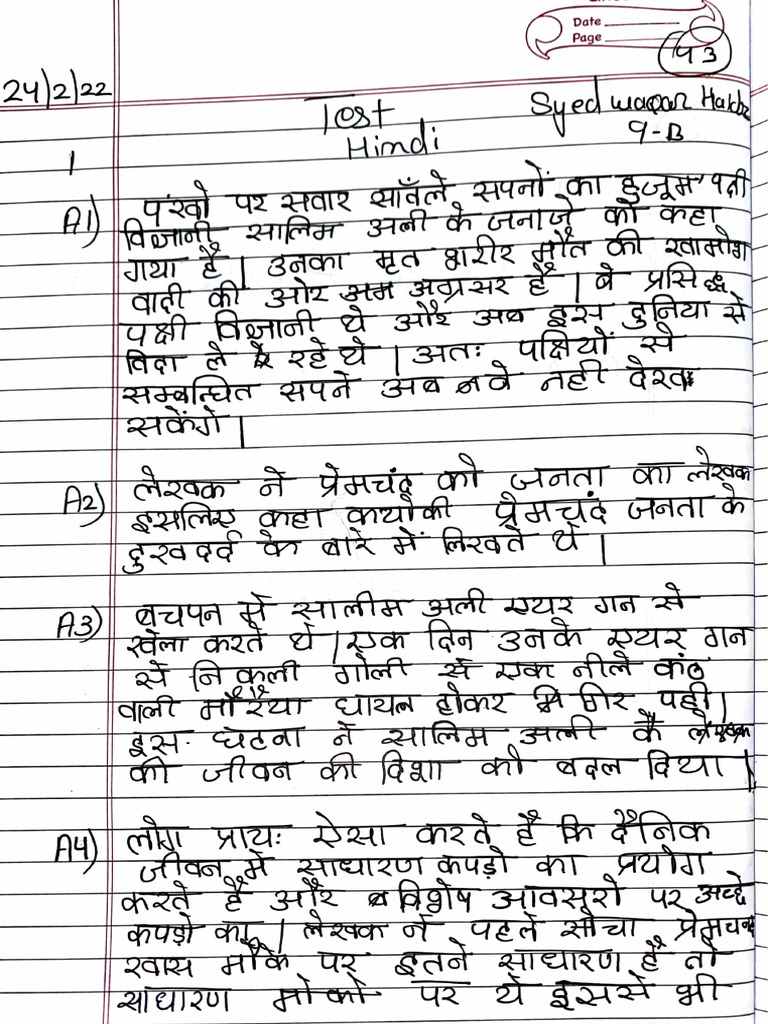 Hindi Test | PDF