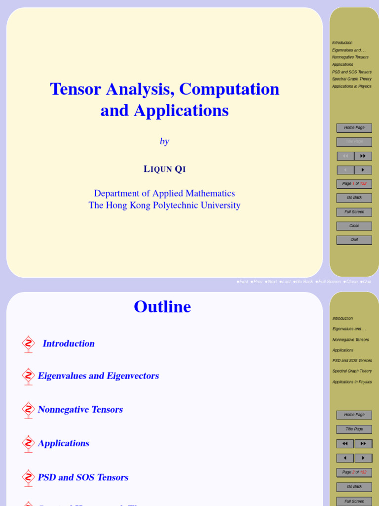 LiqunQi NewTensorAnalysis | PDF | Eigenvalues And Eigenvectors | Tensor