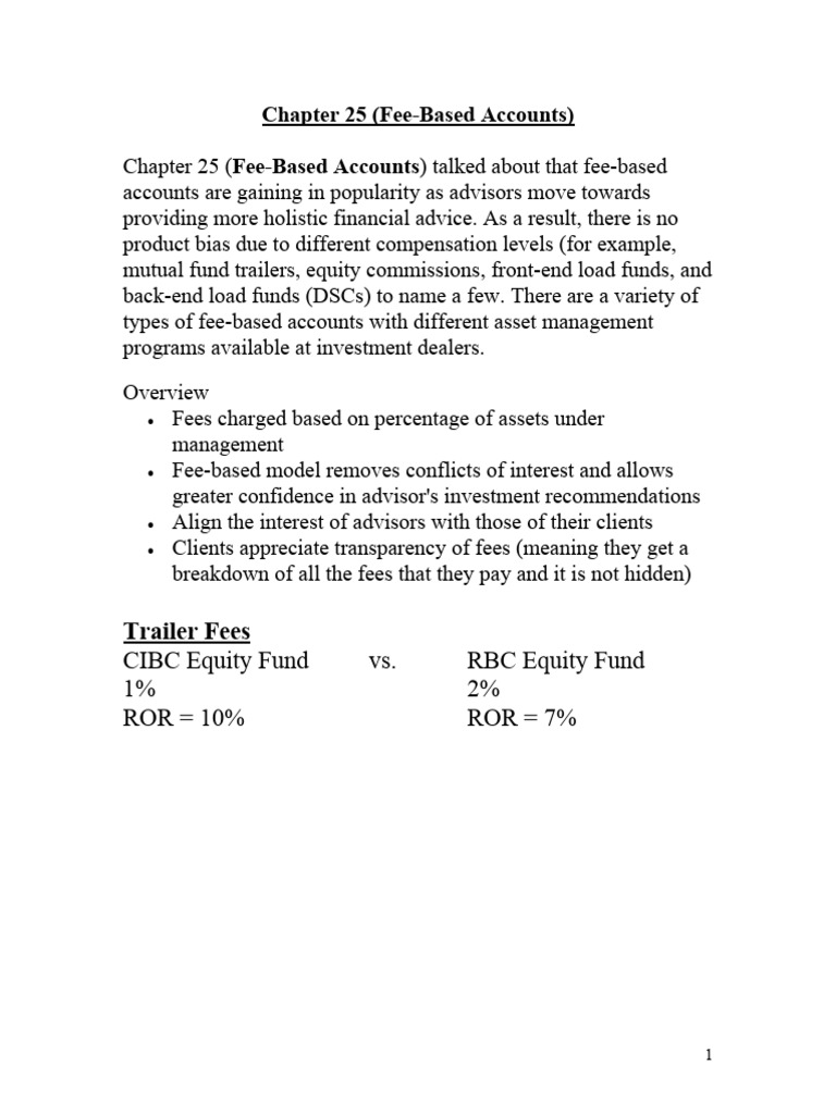 Fee-Based Accounts Explained | PDF | Mutual Funds | Securities (Finance)