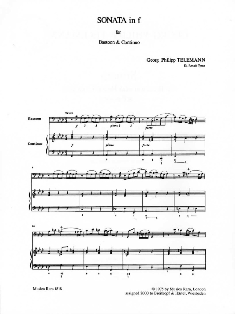 Telemann - Sonata para Fagote | PDF