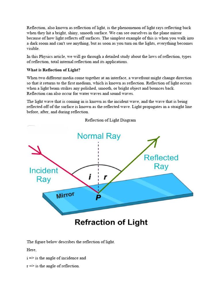 Reflection | PDF | Reflection (Physics) | Mirror