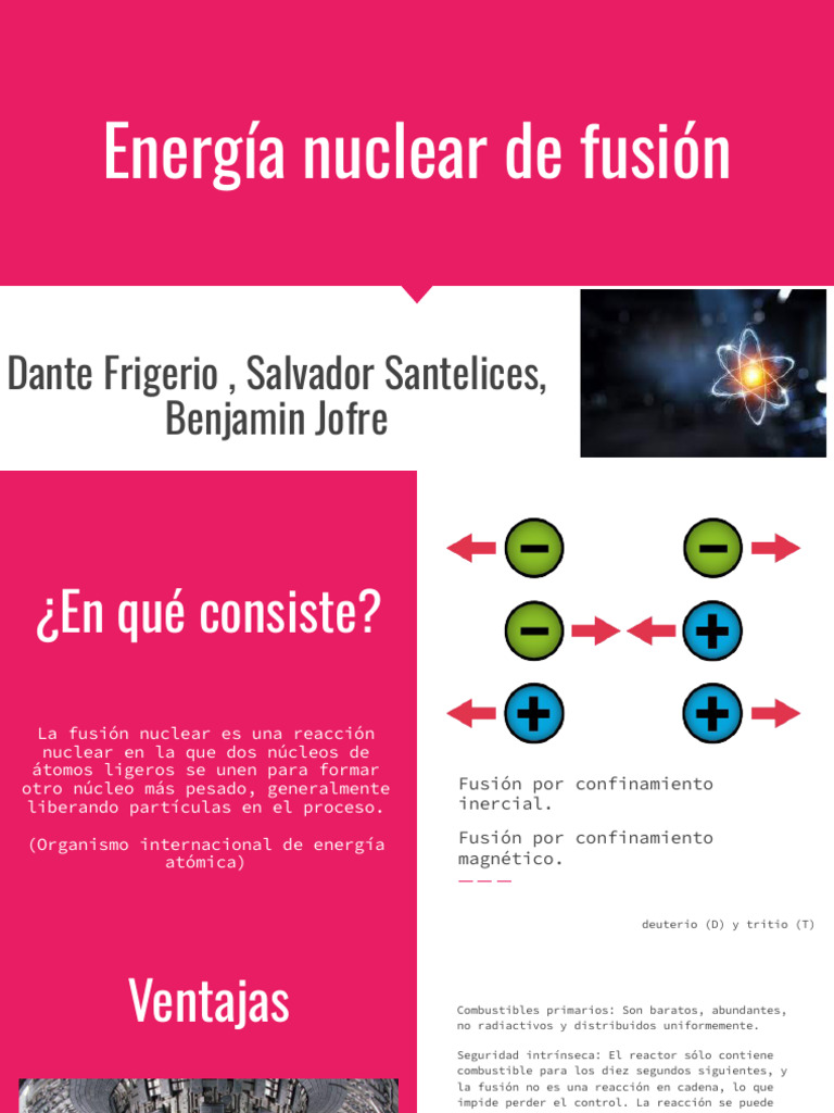 Presentación Energía Nuclear Fusión | PDF | Fusión nuclear | La energía ...