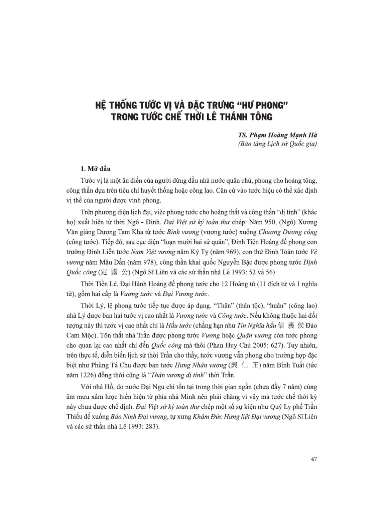 He Thong Tuoc VI Va Dac Trung... Pham Hoang Manh Ha | PDF