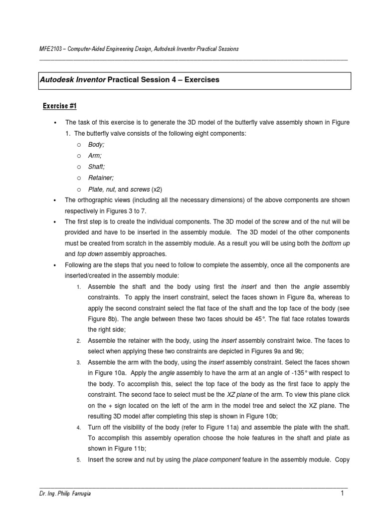 Inventor Practical 5 Tutorial Sheet | PDF | Mechanical Engineering