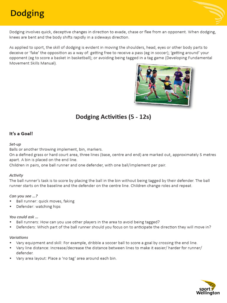 Dodging Games for Kids (5-12) | PDF | Running | Sports