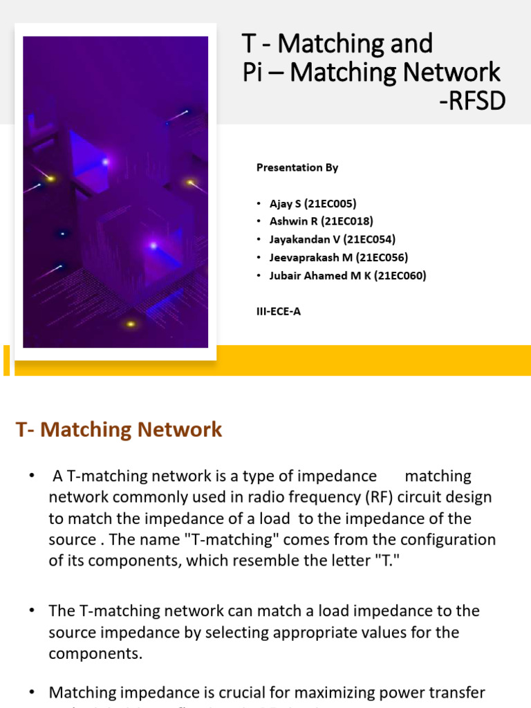 T Matching&Pi Matching | PDF | Electrical Impedance | Electronic Filter