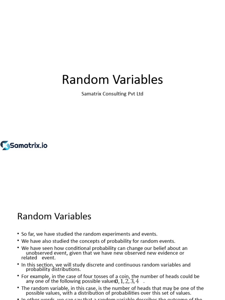 5 Random Variables | PDF | Probability Distribution | Random Variable