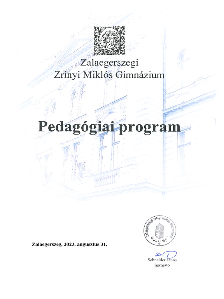 Pedagógiai Program - Zrínyi - 2023-2024 | PDF
