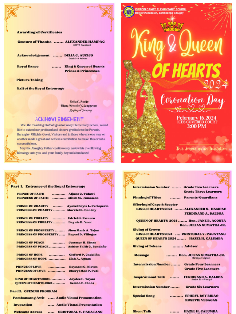 king and queen program | PDF