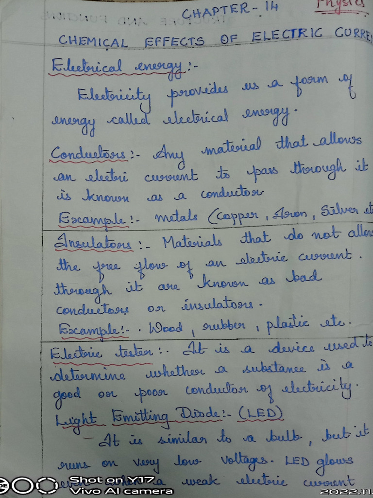 Grade VIII Physics Chapter 14 CW | PDF