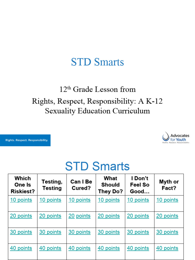 STD Education for 12th Graders | PDF | Sexually Transmitted Infection ...