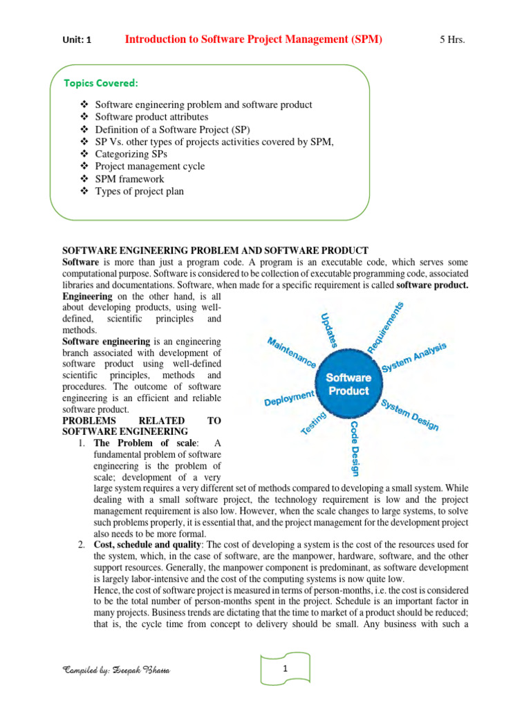 1SPM Note | PDF | Project Management | Software