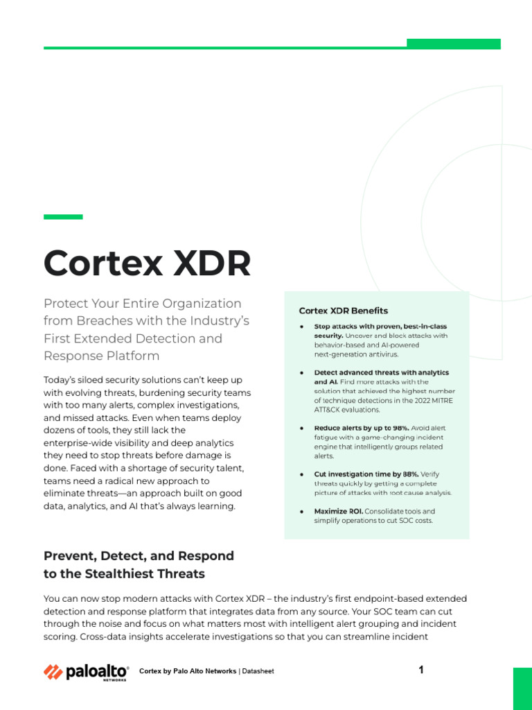 Cortex XDR | PDF | Security | Computer Security