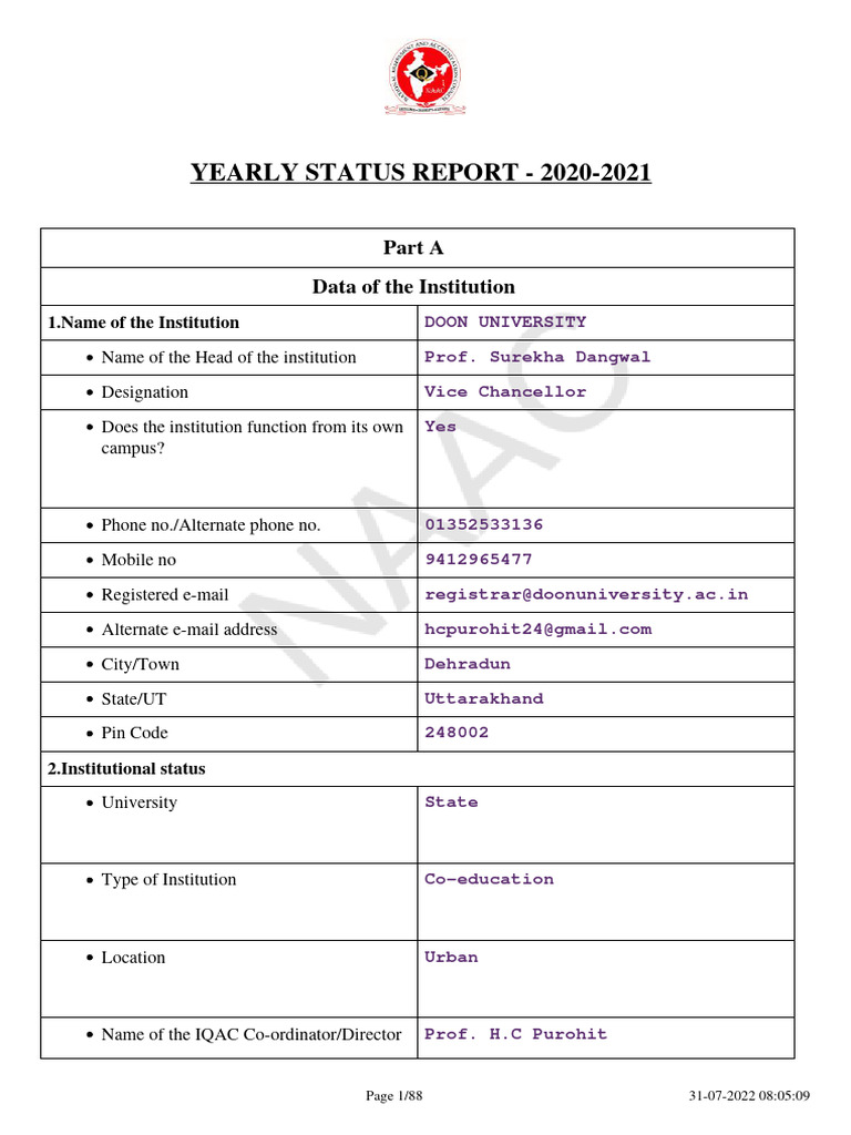AQAR | PDF | Educational Technology | Educational Assessment