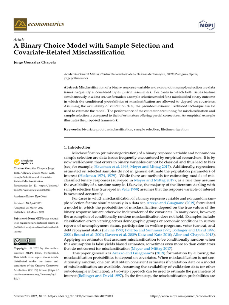 Econometrics 10 00013 V2 Download Free Pdf Dependent And Independent Variables Estimator