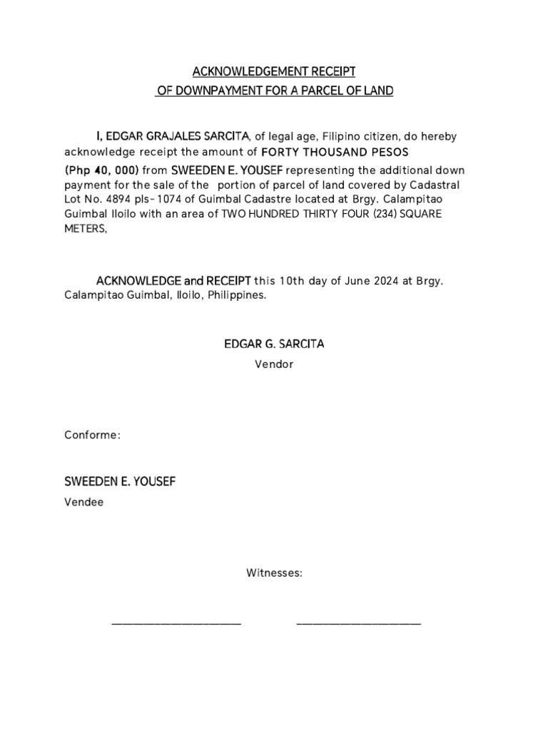 Acknowledgement Receipt June | PDF