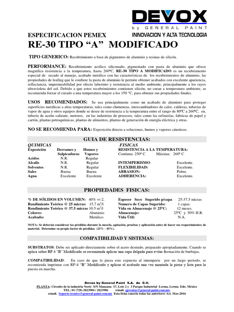 RE-30-TIPO-A-MODIFICADO-Act-2017 | PDF | Aluminio | Agua