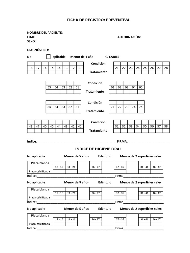 Ficha de Preventiva | PDF