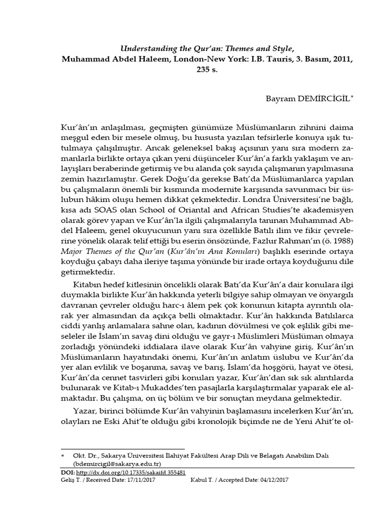 Understanding the Quran Themes and Style | PDF