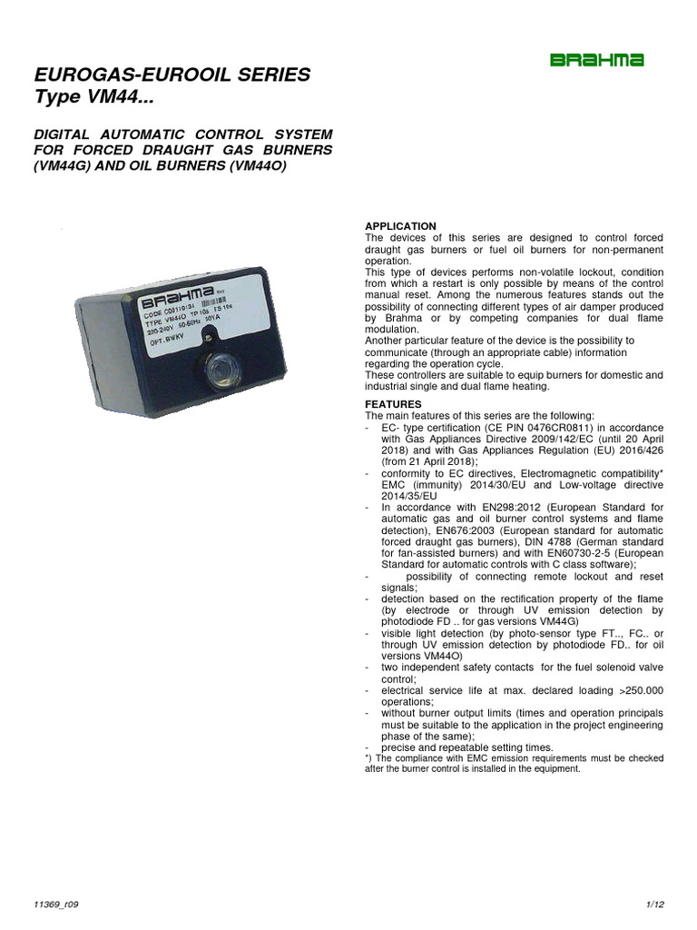EUROGAS EUROOIL VM44... - 11369_r09 | PDF | Electromagnetic ...