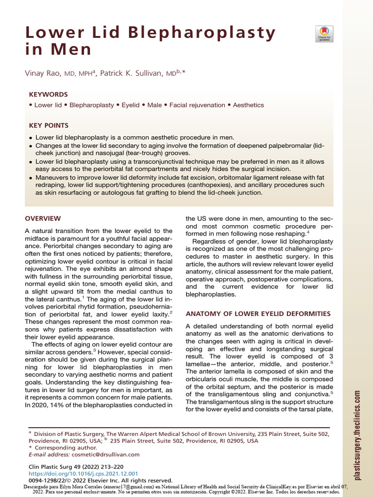 Blefaroplastia en Hombres | PDF | Science & Mathematics