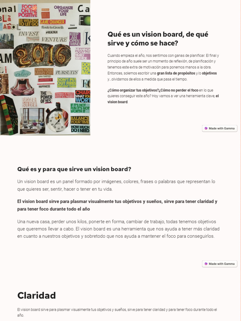 Que Es Un Vision Board de Que Sirve y Como Se Hace | PDF