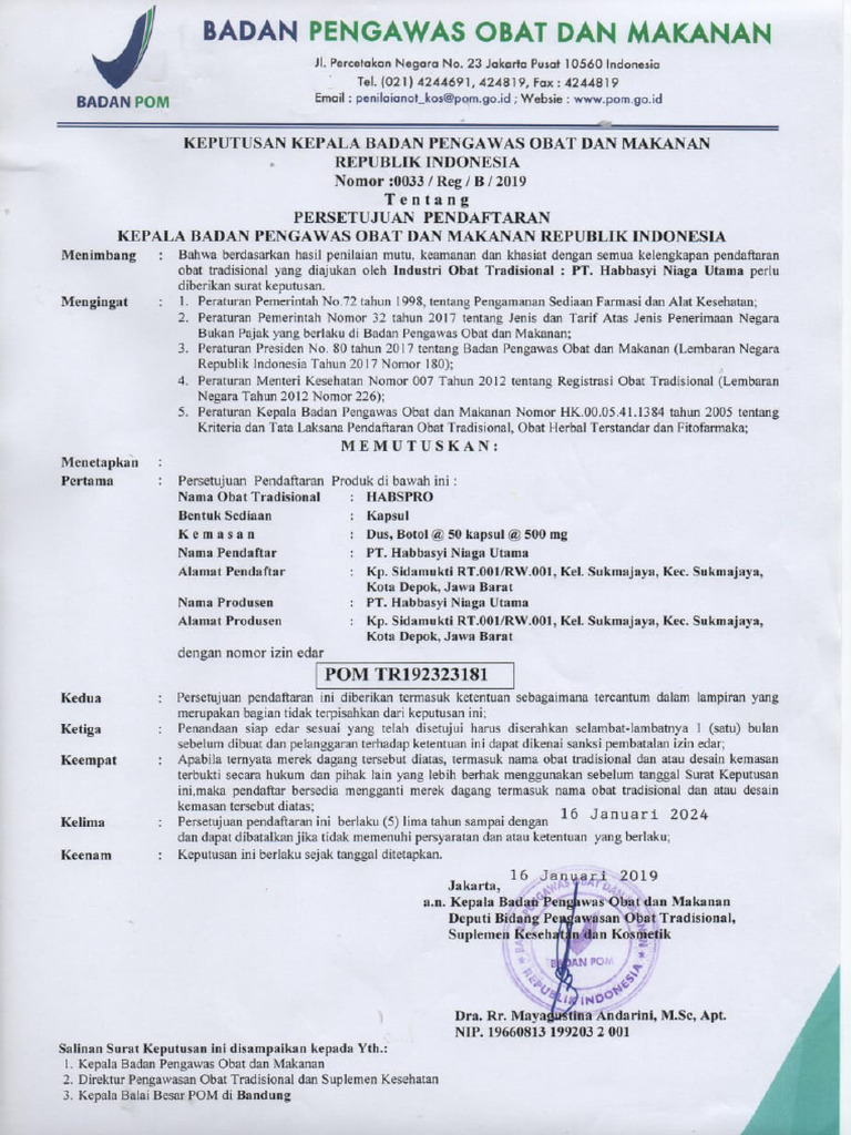 BPOM Habspro | PDF