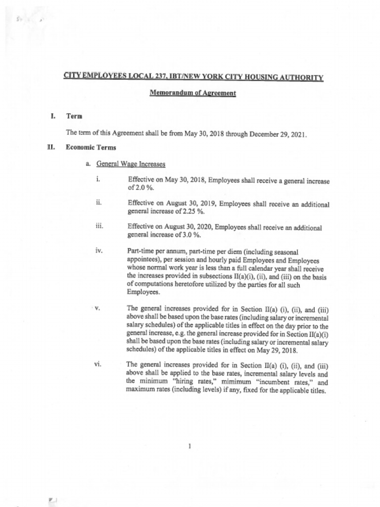 Local 237 Nycha Moa 2018 2021 1 | PDF