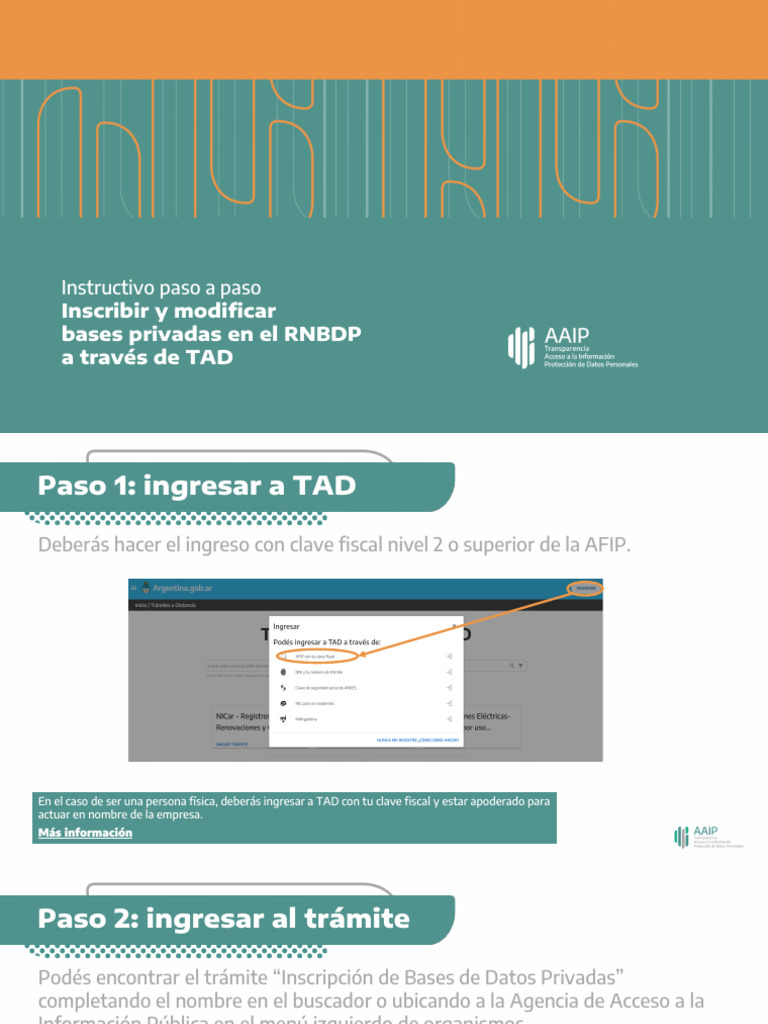Instructivo - Tad - Bases de Datos Privadas | PDF | Documento de identidad