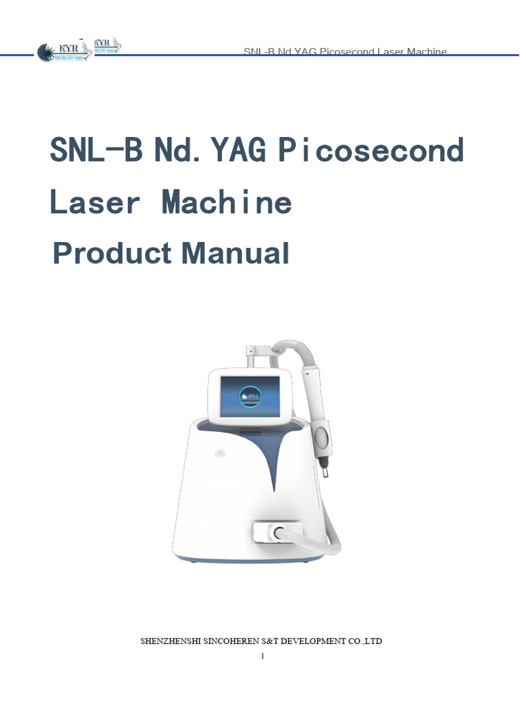 SNL-B ND - YAG Picosecond Laser Machine Product Manual A1 | PDF | Laser | Electrical Connector