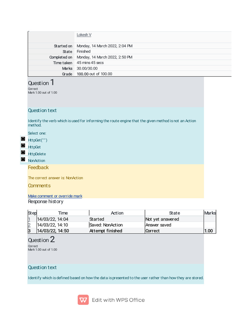 GenC Net Core-Knowledge Based Assessment 101 Basics ATHDN232851Quiz | PDF