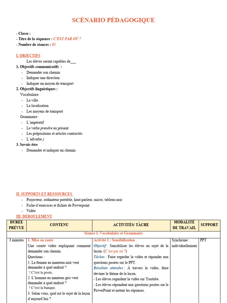 Demander son chemin en français | PDF | Verbe | Adposition